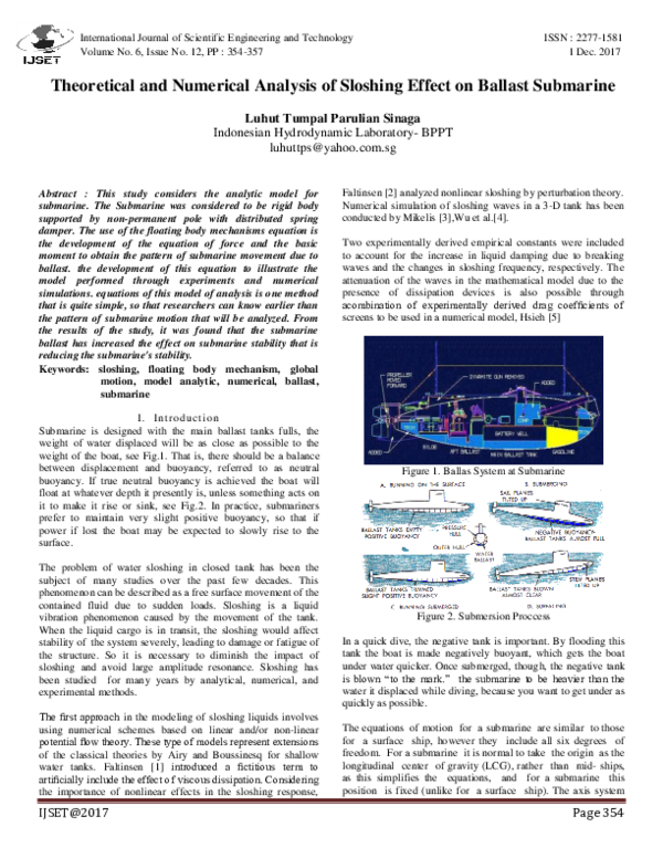 (PDF) Theoretical and Numerical Analysis of Sloshing Effect on Ballast ...