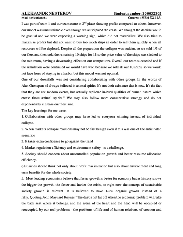 (DOC) Aleksandr Nesterov updated reflection paper | Alexander Nesterov ...