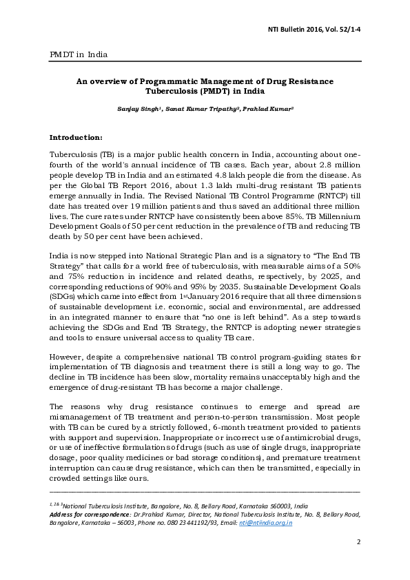 (PDF) An overview of Programmatic Management of Drug Resistance ...