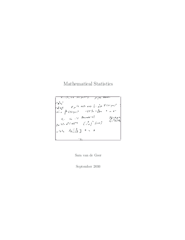(PDF) Mathematical Statistics