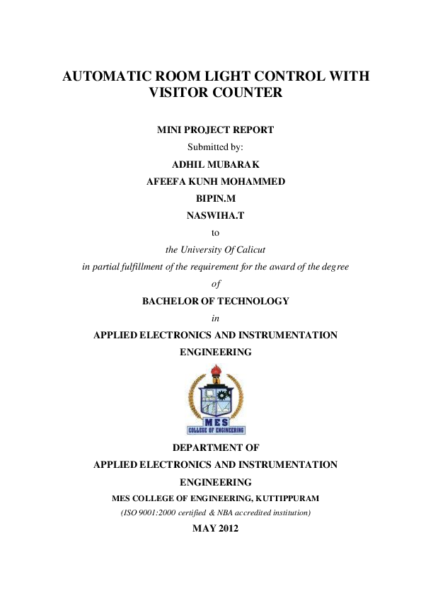 (DOC) AUTOMATIC ROOM LIGHT CONTROL WITH VISITOR COUNTER