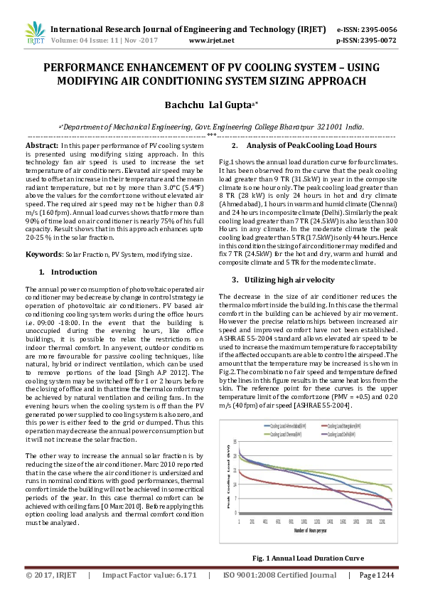 Pdf Performance Enhancement Of Pv Cooling System Using Modifying