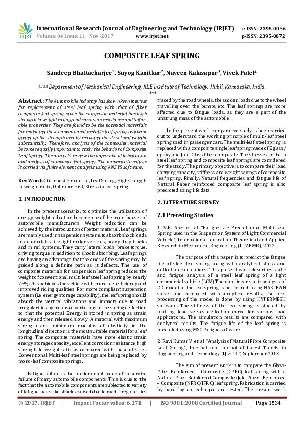 Pdf Composite Leaf Spring