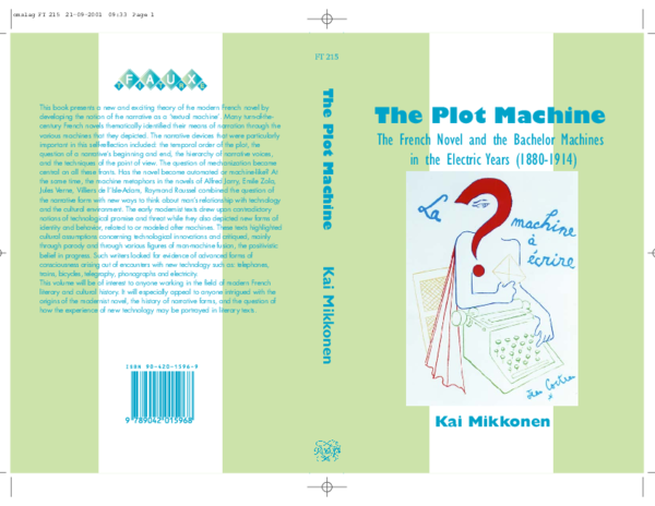 (PDF) The Plot Machine: The French Novel and the Bachelor Machines in ...
