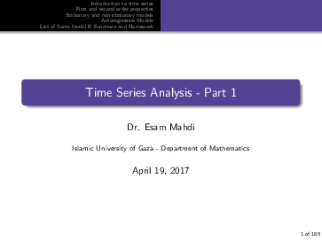 (PDF) Introduction to time series First and second order properties ...