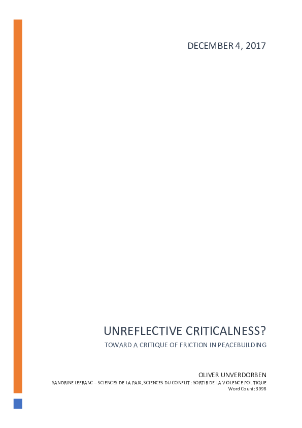 (PDF) Unreflective Criticalness? Toward a Critique of Friction in ...