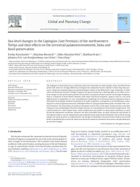 (PDF) Sea-level changes in the Lopingian (late Permian) of the ...