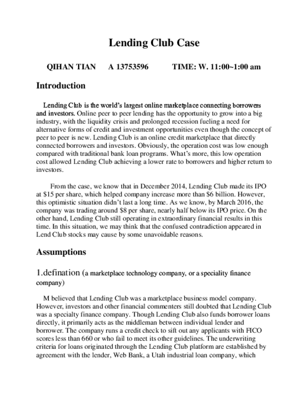(DOC) Lending Club Case