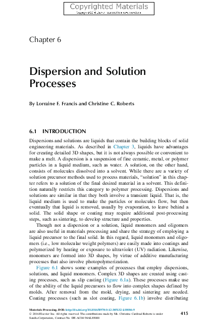 (PDF) Dispersion and Solution Processes