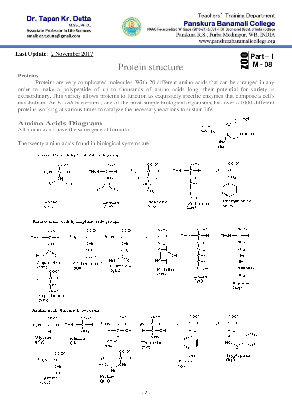 (PDF) Protein structure