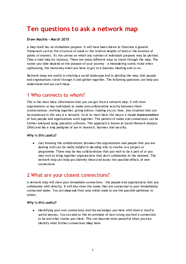 (PDF) Ten questions to ask a network map