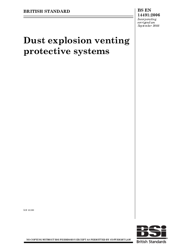 (PDF) Dust explosion venting protective systems