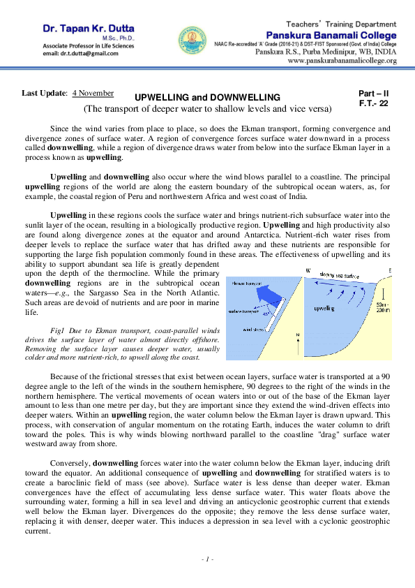 (PDF) UPWELLING and DOWNWELLING