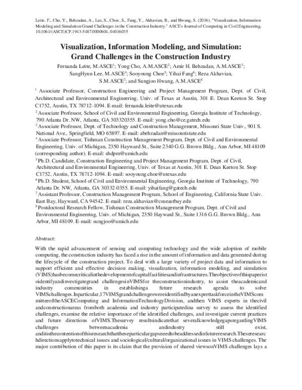 (PDF) Visualization, Information Modeling, and Simulation: Grand ...