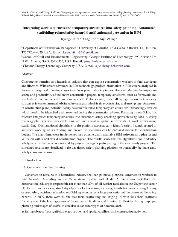 (PDF) Integrating work sequences and temporary structures into safety ...