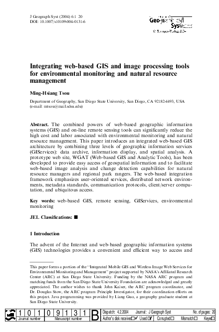 (PDF) Integrating Web-based GIS and image processing tools for environmental monitoring and ...