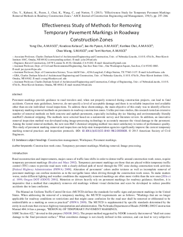 (PDF) Effectiveness Study of Methods for Removing Temporary Pavement ...