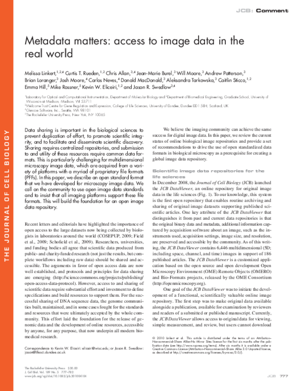 (PDF) Metadata matters: access to image data in the real world