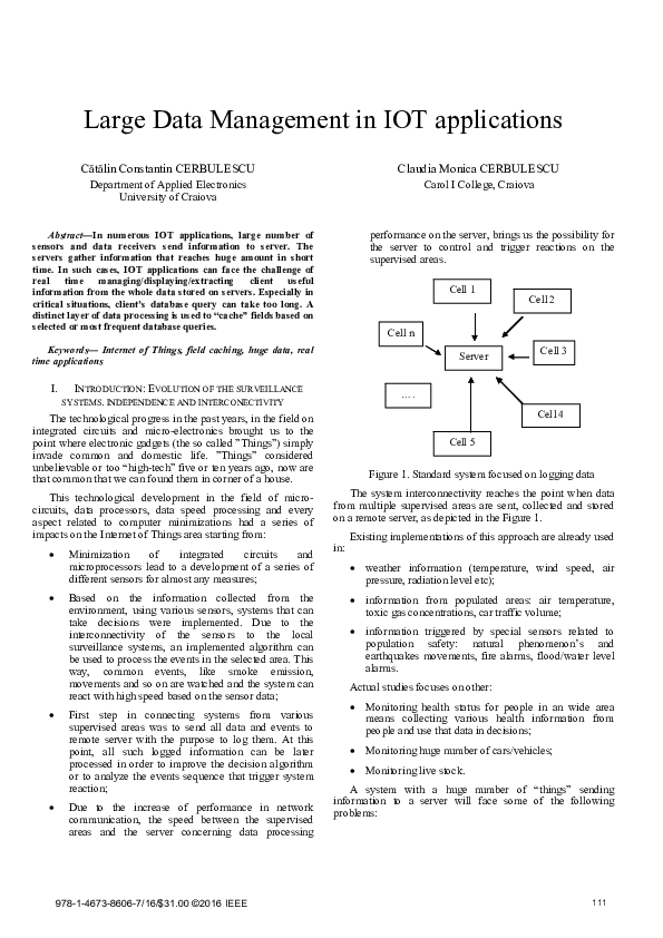 (PDF) Large Data Management in IOT applications