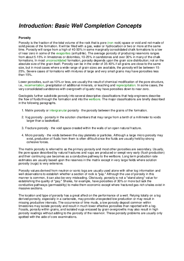 (PDF) Introduction: Basic Well Completion Concepts