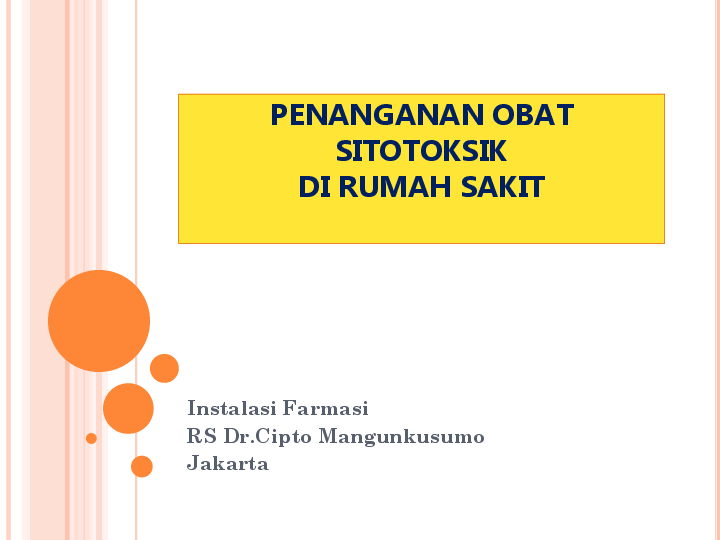 (PPT) Lect 14 15 Handling Sitostatik