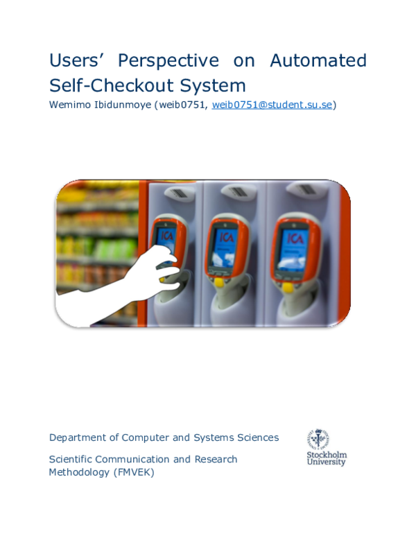 (PDF) Users' Perspective on Automated Self-Checkout System
