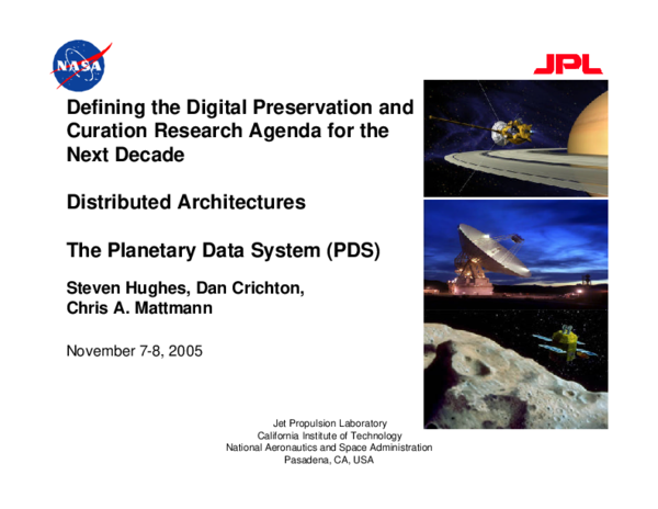 (PDF) Distributed architectures: the Planetary Data System (PDS)