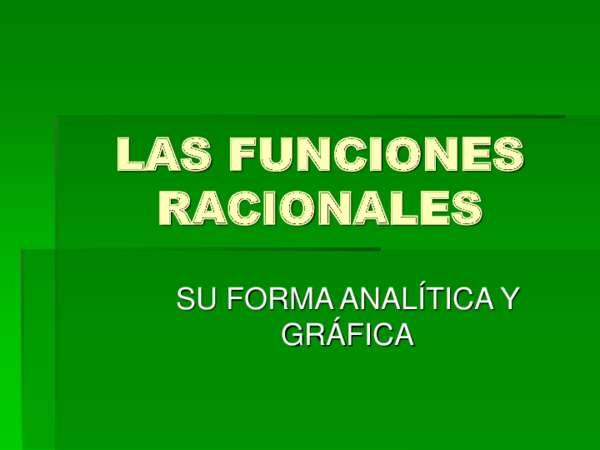 (PPT) Funciones racionales