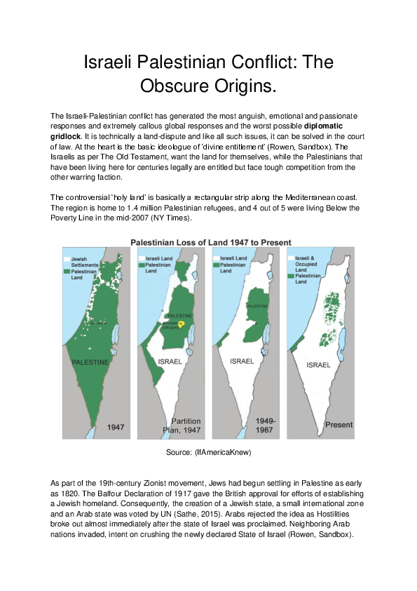 (DOC) Israeli-Palestinian Conflict and Media Interpretation