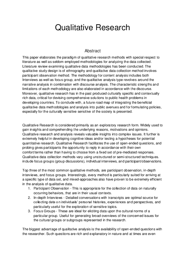 (DOC) Qualitative Research