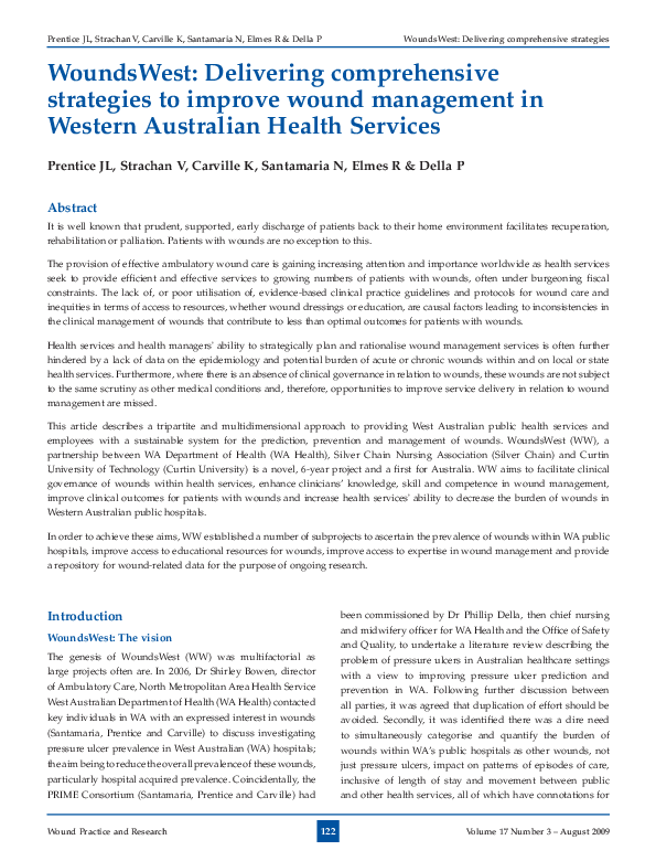 (PDF) WoundsWest: delivering comprehensive strategies to improve wound ...