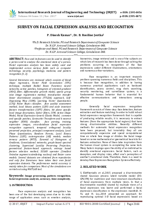 (PDF) Survey on Facial Expression Recognition Techniques