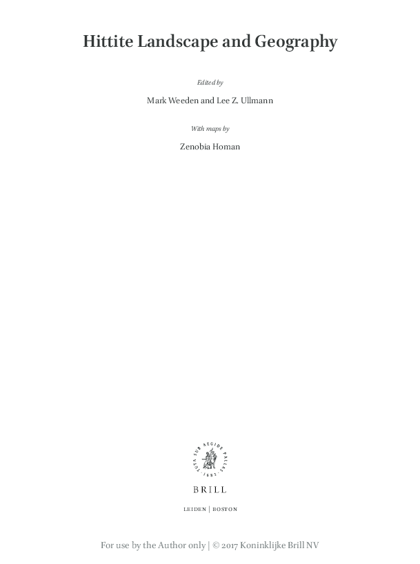 (PDF) Hittite Geography: Kizzuwatna_Novak & Rutishauser.pdf