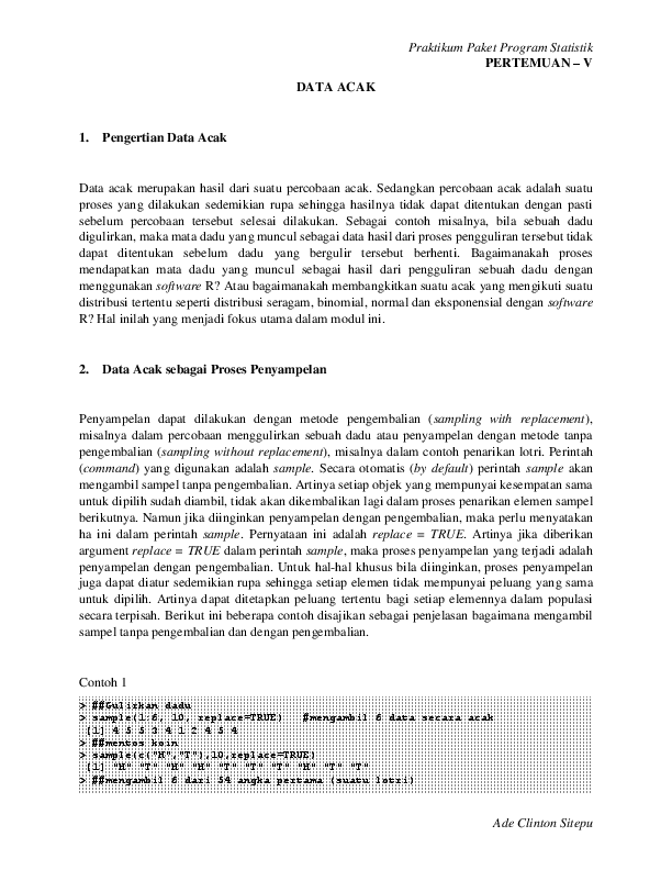 (PDF) Data Acak (PAKET PROGRAM STATISTIK 05)