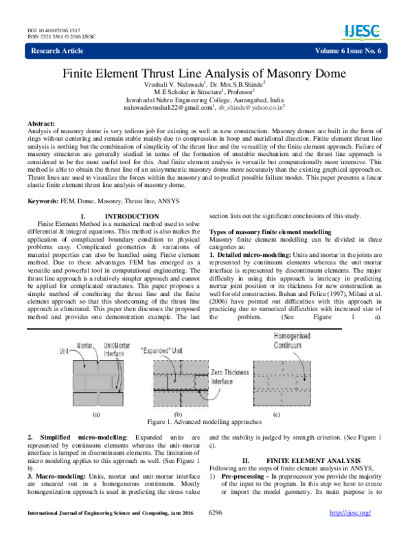 (PDF) Finite Element Thrust Line Analysis of Masonry Dome