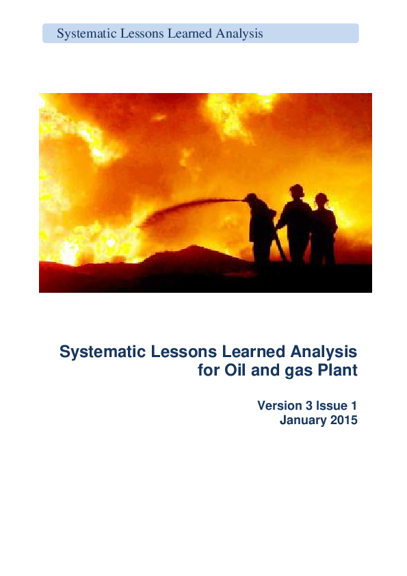 (PDF) Systematic Lessons Learned Analysis for Oil and gas Plant