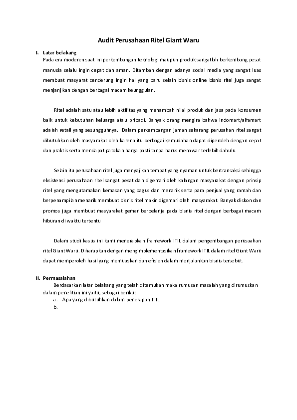 (DOC) Audit Perusahaan Ritel Giant Waru | bayu setiyo - Academia.edu