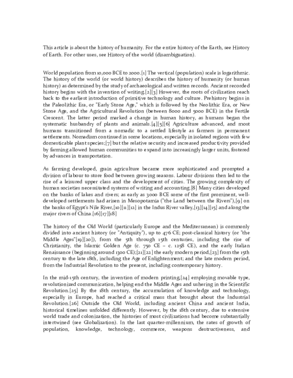 (DOC) This article is about the history of humanity