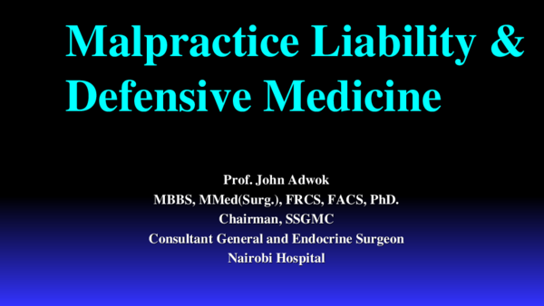 (PPT) Malpractice Liability and Defensive Medicine.pptx