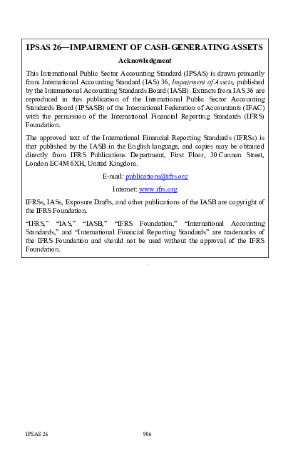 (PDF) IPSAS 26―IMPAIRMENT OF CASH-GENERATING ASSETS Acknowledgment