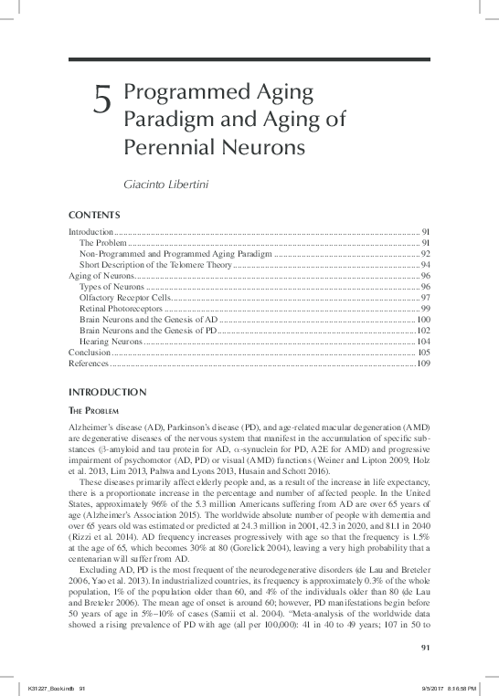 (PDF) Programmed aging paradigm and aging of perennial neurons
