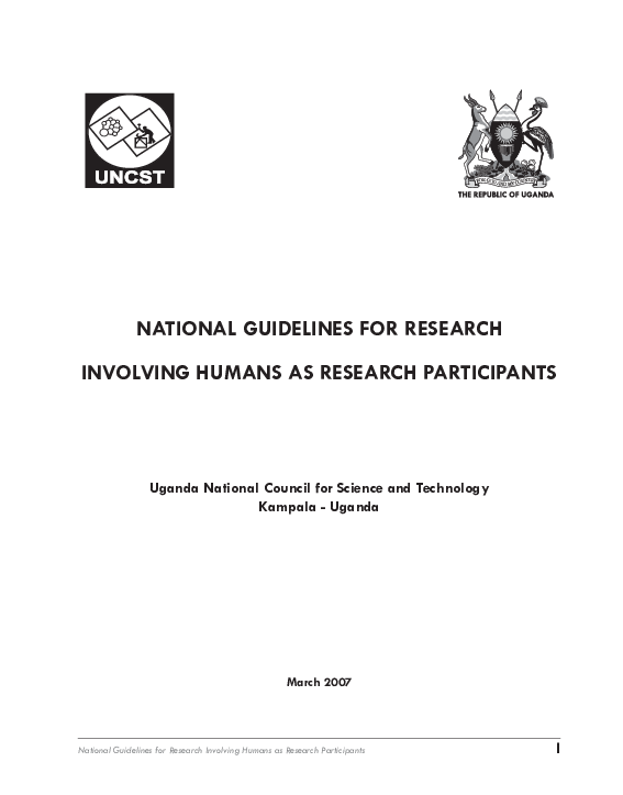 (PDF) Uganda National Guidelines for Research Involving Human Participants