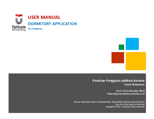 (PDF) Panduan Pengguna Aplikasi Asrama USER MANUAL DORMITORY APPLICATION For Students
