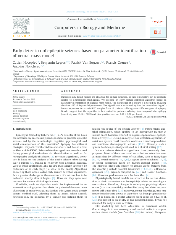 (PDF) Early detection of epileptic seizures based on parameter ...