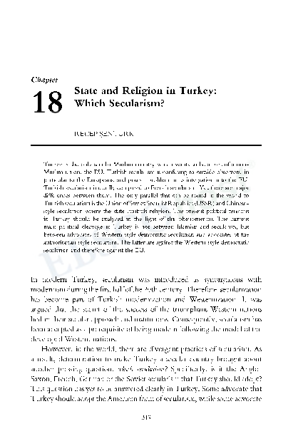 (PDF) State and religion in Turkey: which secularism?