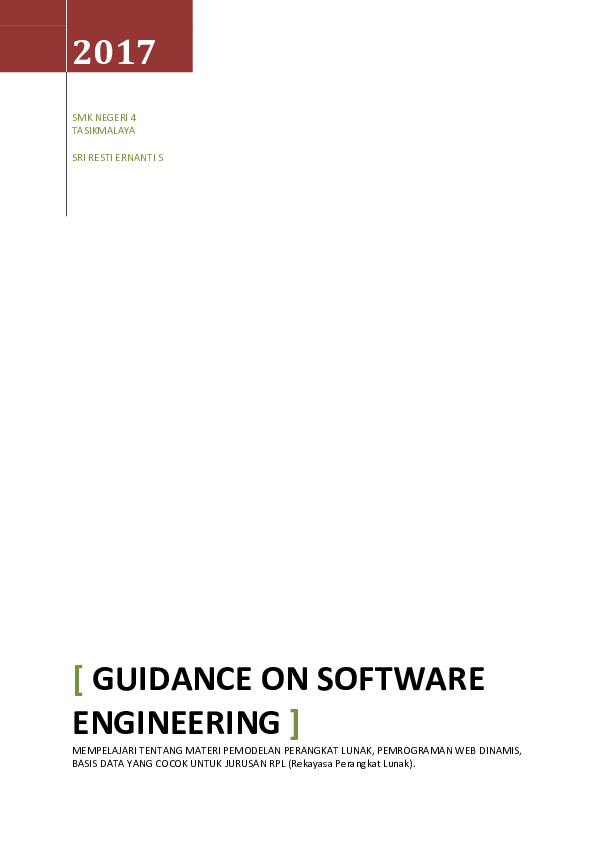 (PDF) GUIDANCE ON SOFTWARE ENGINEERING