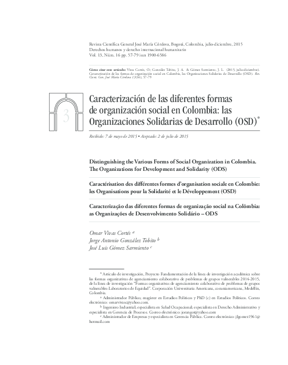 (PDF) Caracterización de las diferentes formas de organización social ...