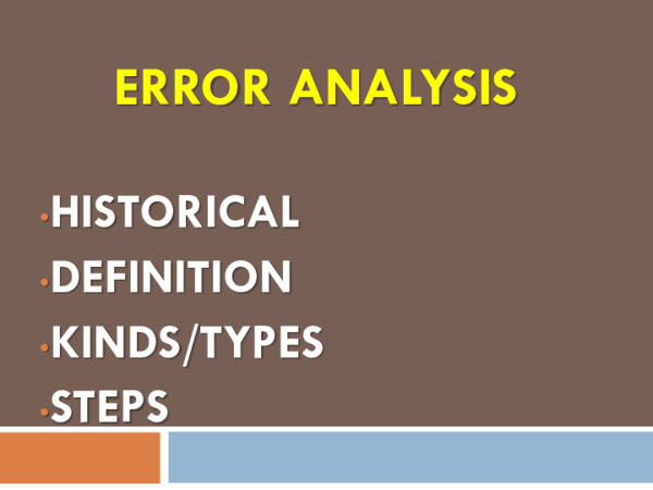 (PPT) ERROR ANALYSIS presentation