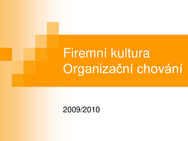 (PPT) Organizacni chovani