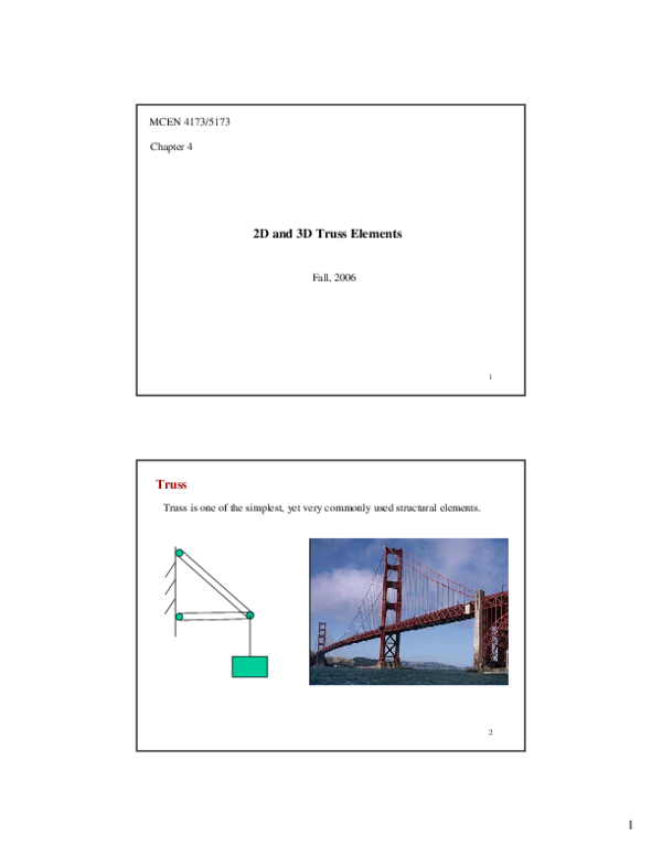 (PDF) 2D and 3D Truss Elements